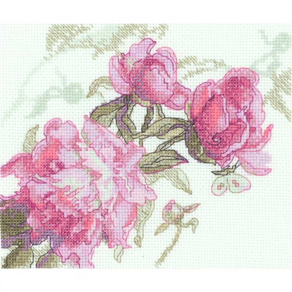 Peonies Whisper Cross Stitch Kit - Aine – Very Crafty