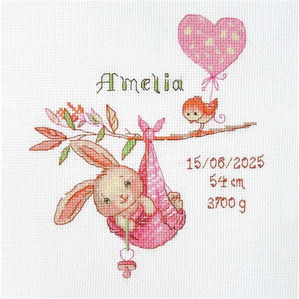 Girl Birth Sampler Cross Stitch Kit - Aine – Very Crafty