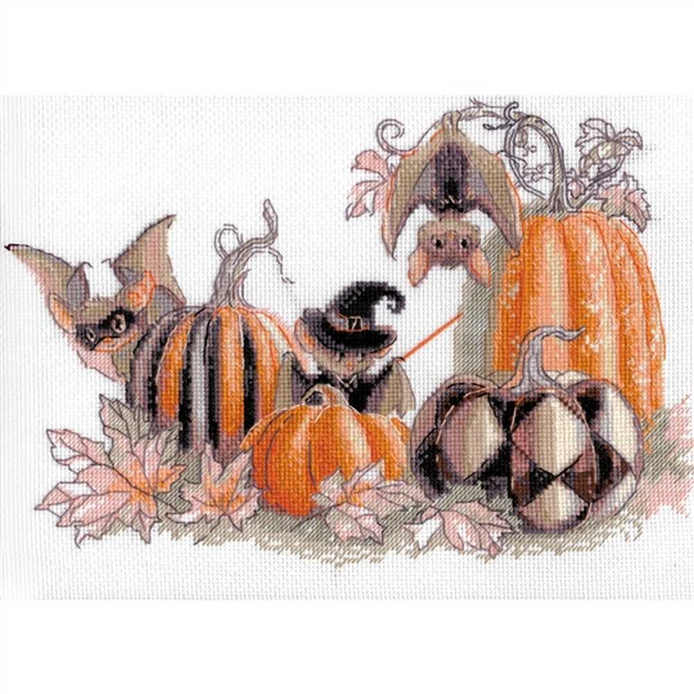 Pumpkin Bat Cross Stitch Kit - Aine – Very Crafty